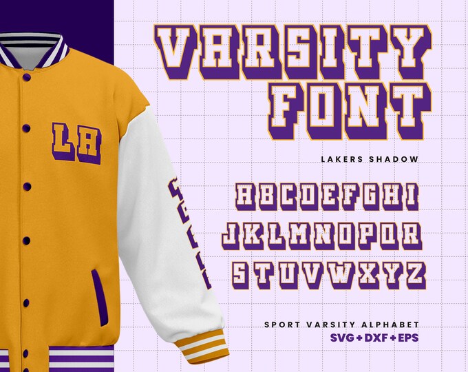 Modern Varsity Font SVG, Font SVG, Modern Fonts, Sports Font, Varsity ...