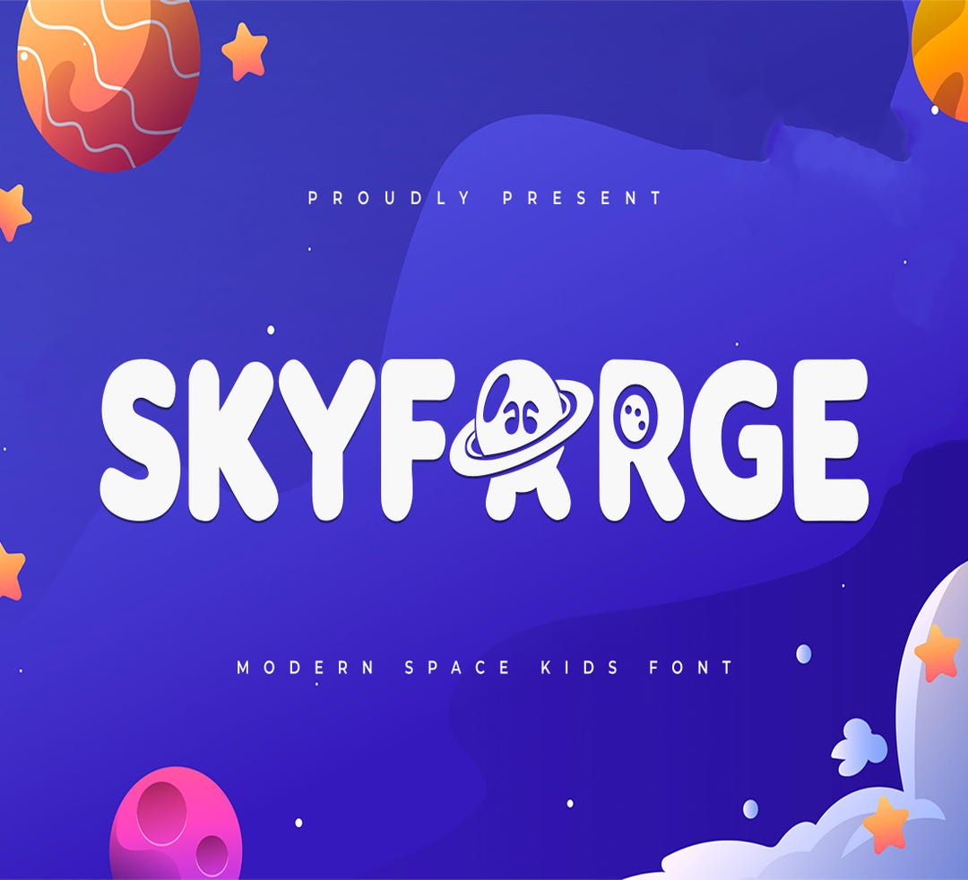 Skyforge Space Kids Font, Modern Display Font (TTF, OTF, WOFF) - Etsy
