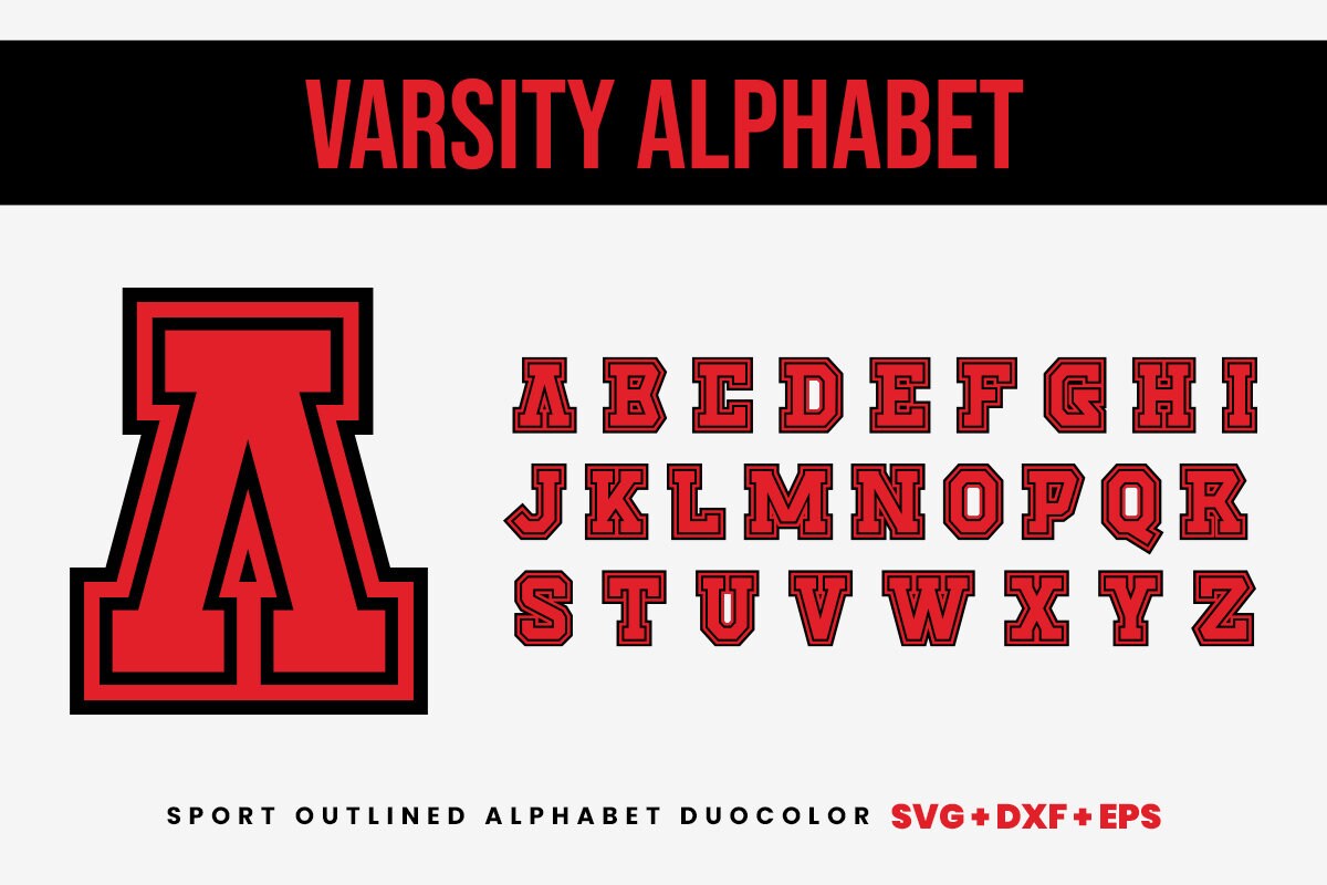 Modern Varsity Font SVG, Vector Font, Varsity Team Font, Varsity Bold ...
