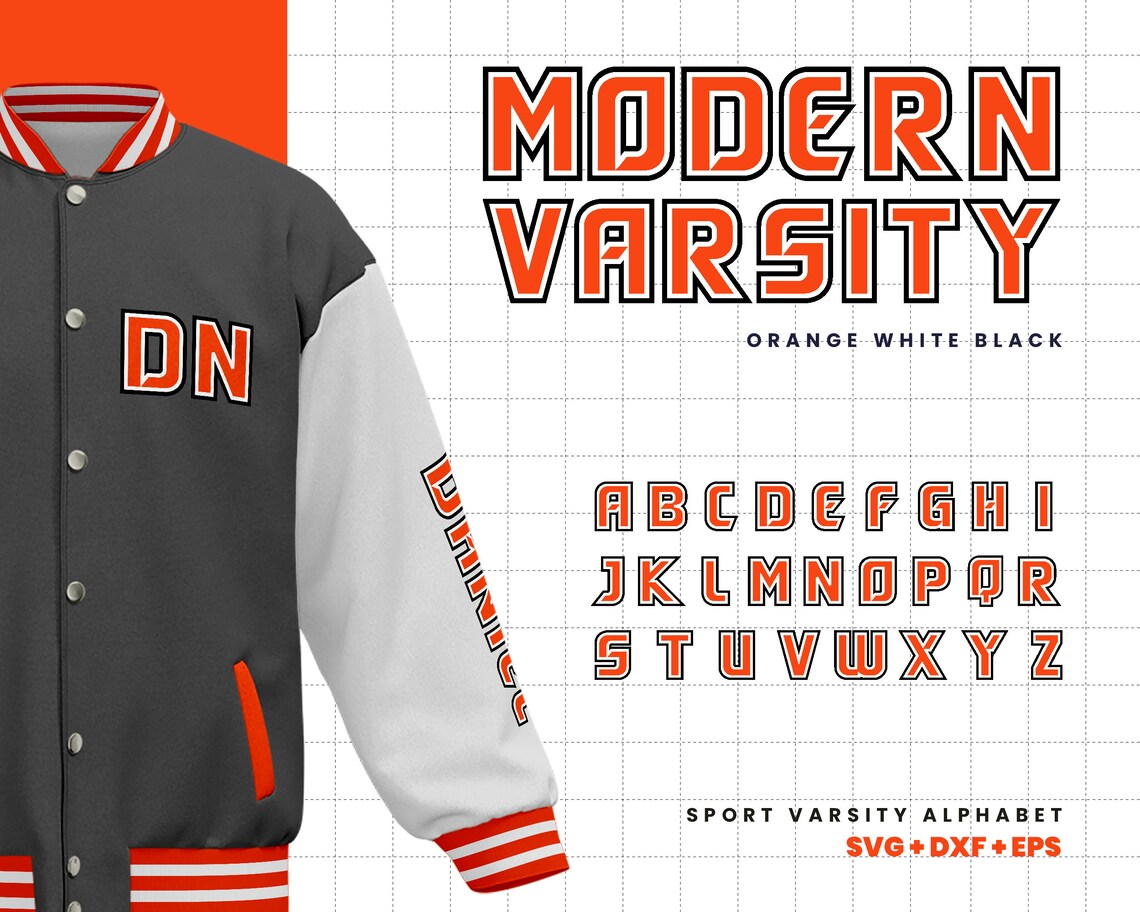Modern Varsity Font SVG Font Modern Fonts Varsity Jacket - Etsy UK