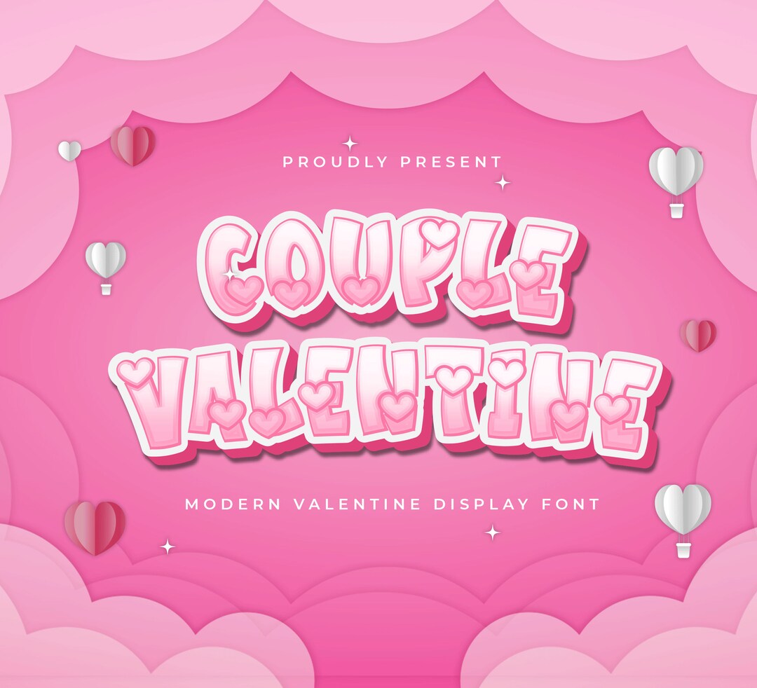 Couple Valentine Display Font, Modern Font (TTF, OTF, WOFF Files) - Etsy