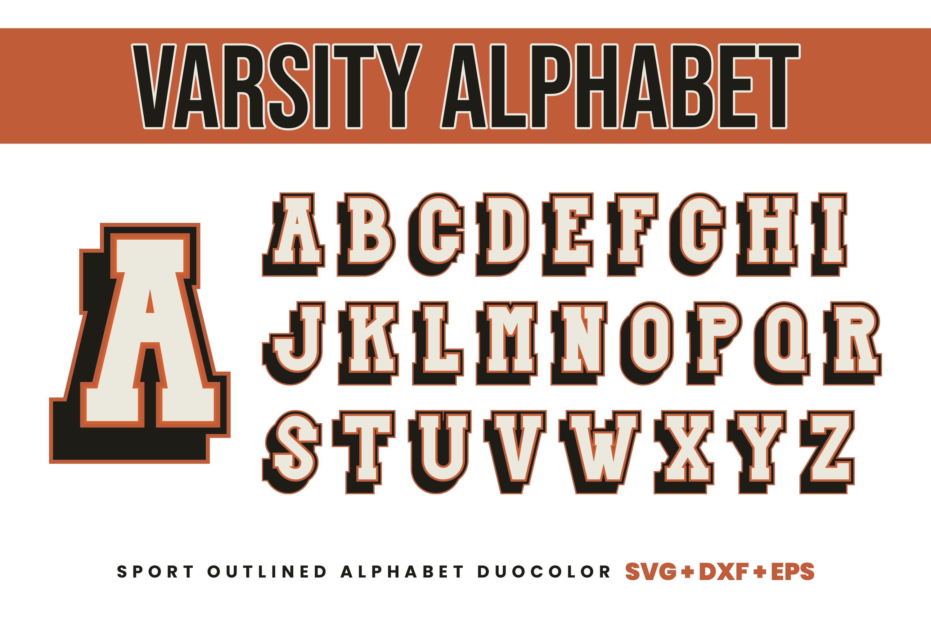 Modern Varsity Font SVG, Varsity Font, Modern Art Font, Bold Font ...