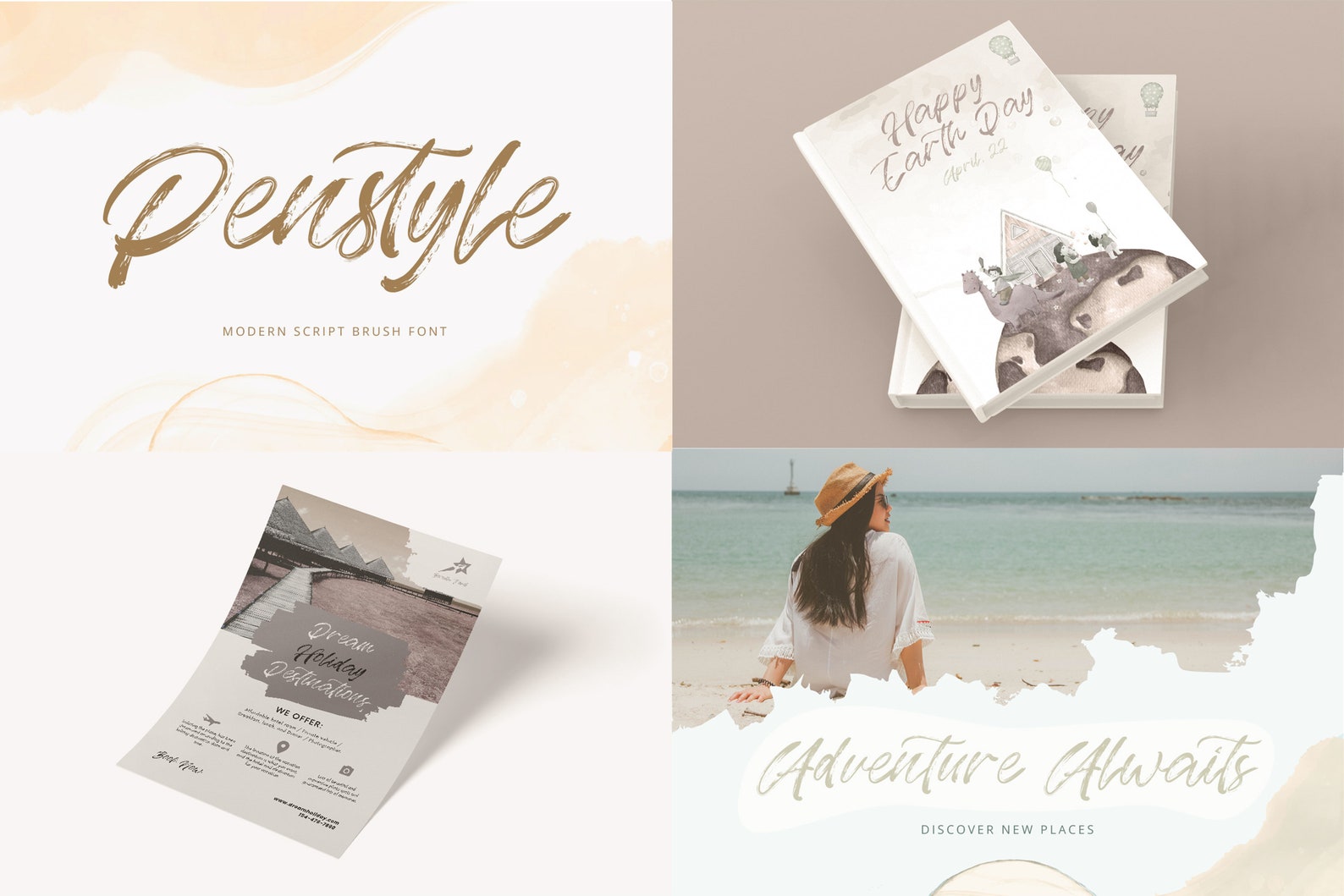 Modern Brush Font Bundle, Brush Font, Paint Brush Font, Modern Brush ...