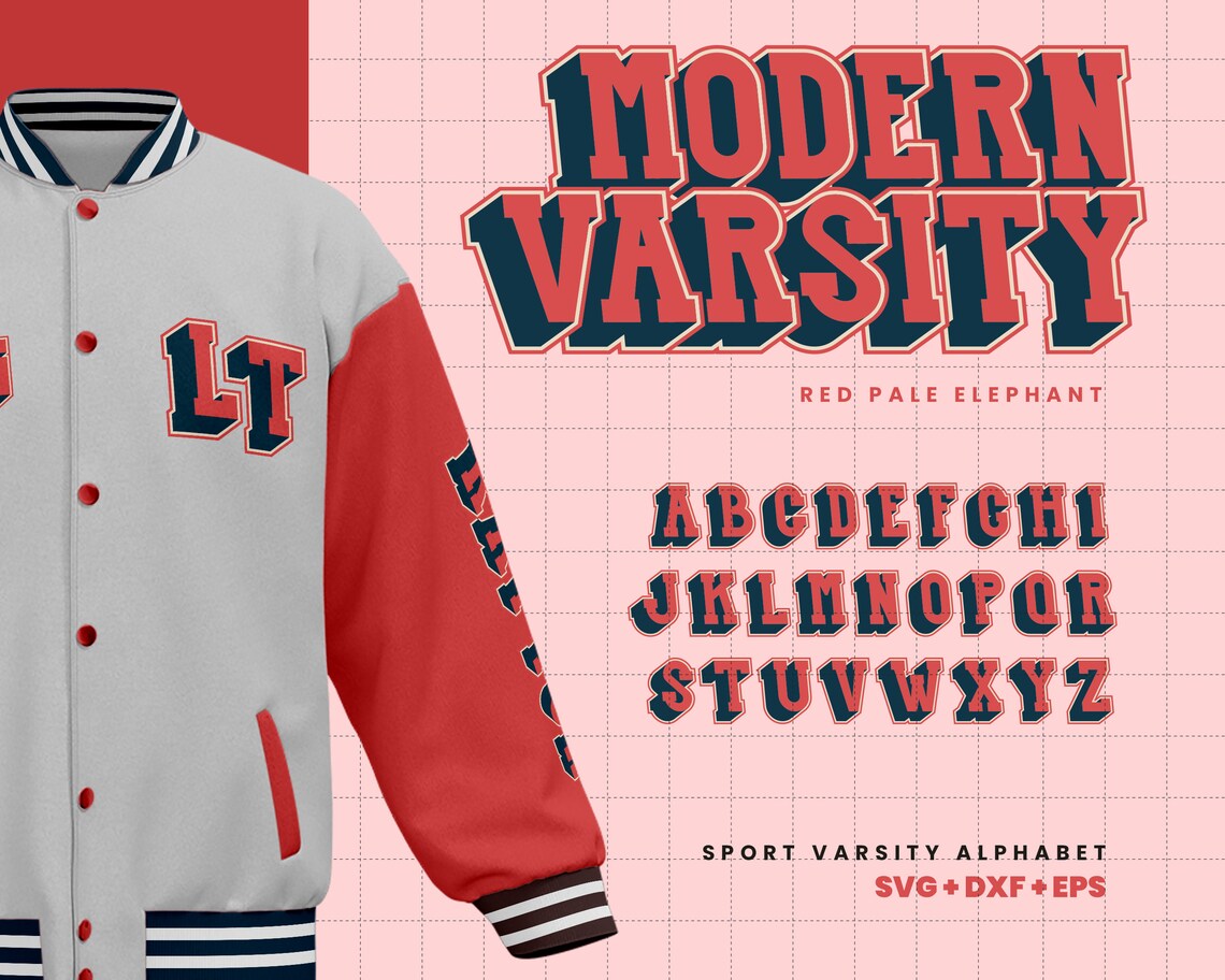 Modern Varsity Font SVG, Font, Varsity Font Letters, Varsity Jacket ...