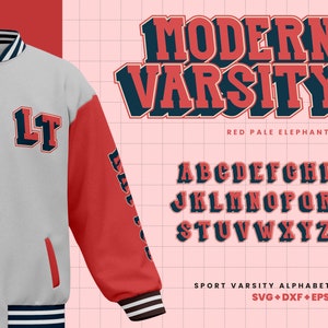 Modern Varsity Font SVG, Font, Varsity Font Letters, Varsity Jacket ...