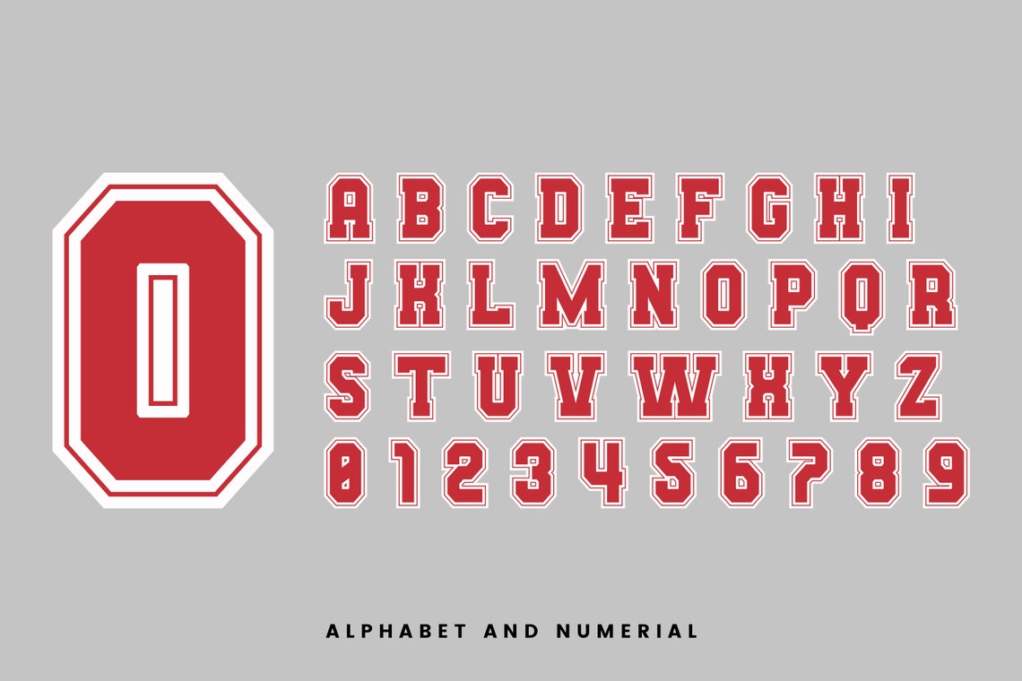 Modern Varsity Font SVG, Varsity Fonts, Varsity Letters, Block Font ...