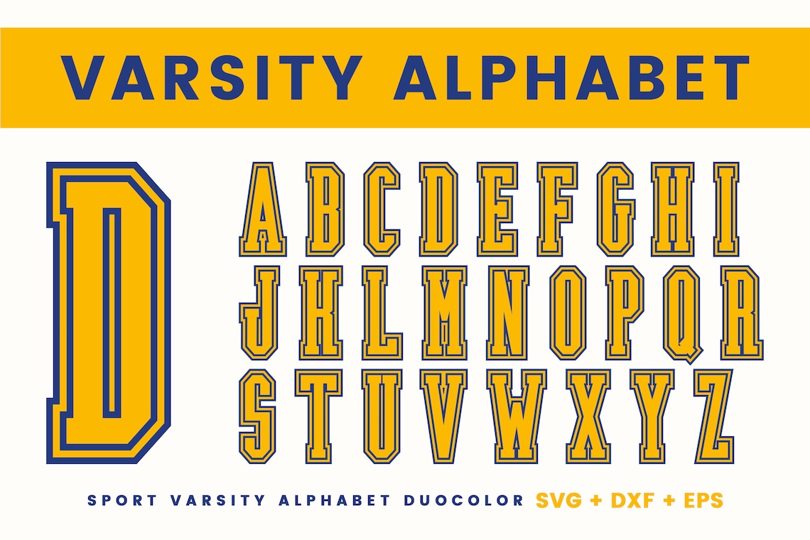 Modern Varsity Font SVG Varsity Font Varsity Letter - Etsy