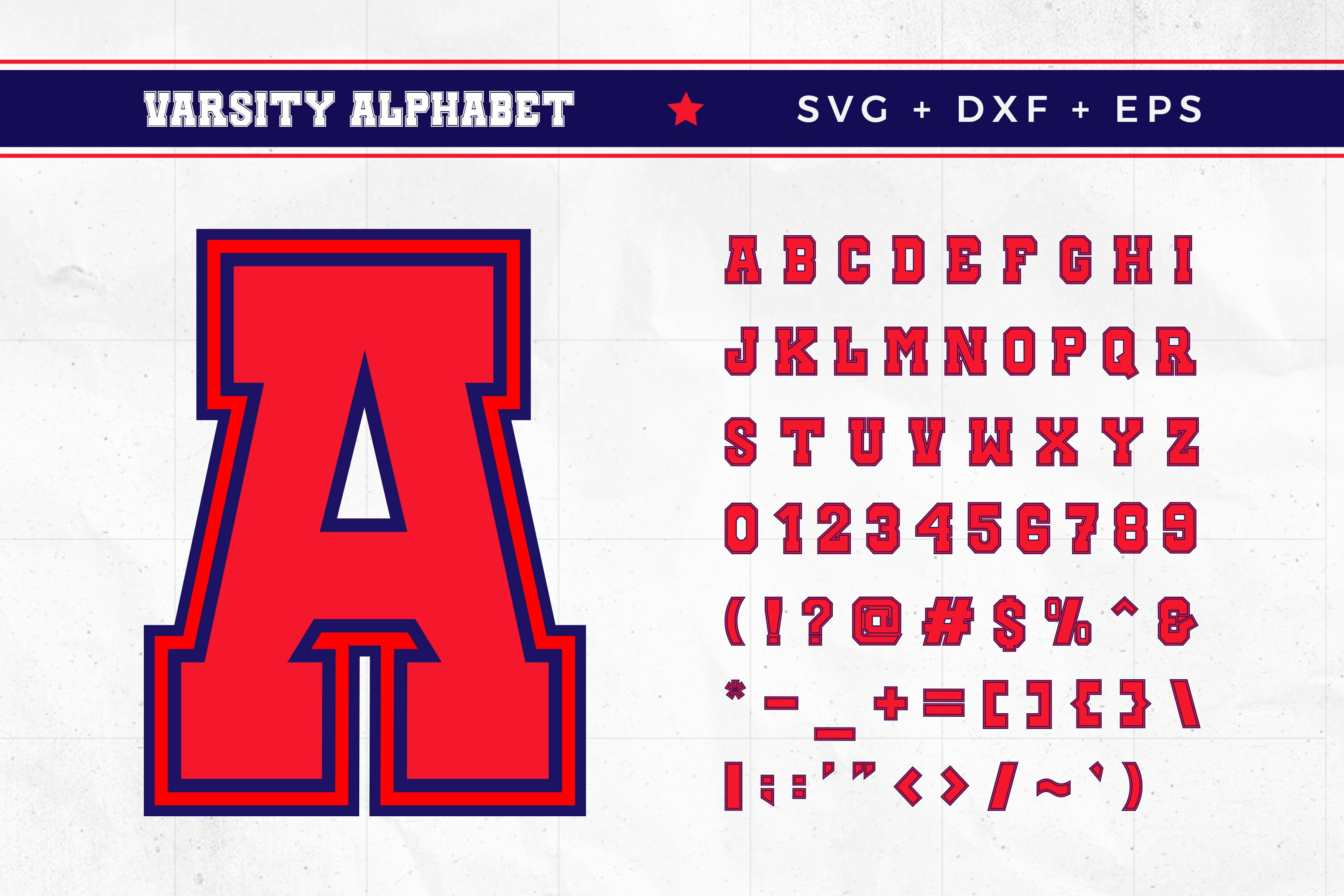 Modern Varsity Double Stroke Font Vol. 1, Vintage Varsity Jacket, Varsity Font SVG, Baseball ...