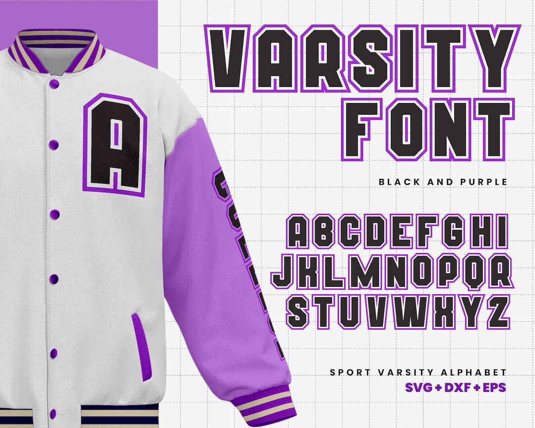 Modern Varsity Font SVG, Varsity Jacket, Sports Font, SVG File, Vector ...