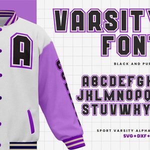 Modern Varsity Font SVG, Varsity Jacket, Sports Font, SVG File, Vector ...
