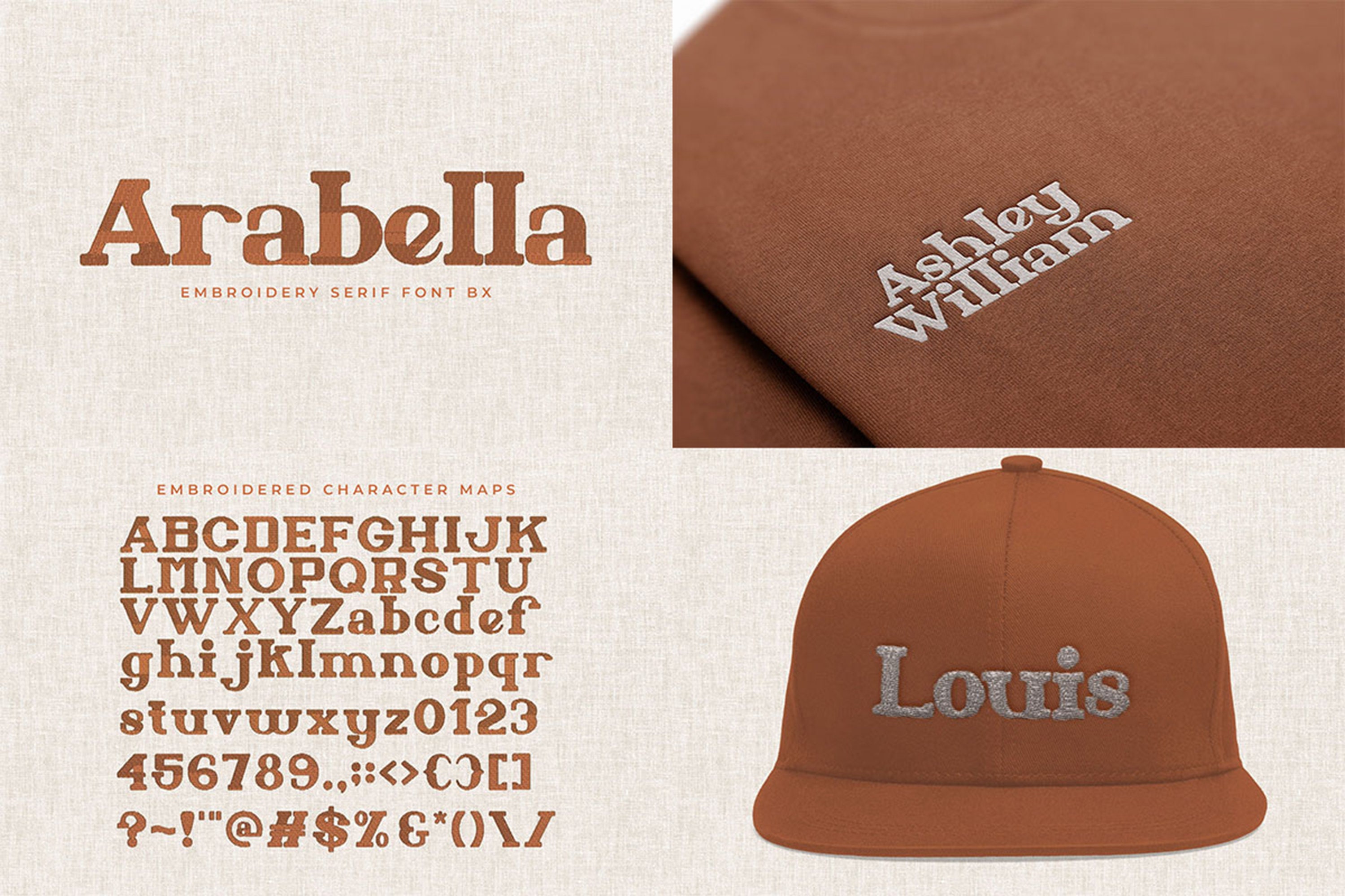 Modern Embroidery Font Bundle, Embroidery Art Font, Font Embroidery ...