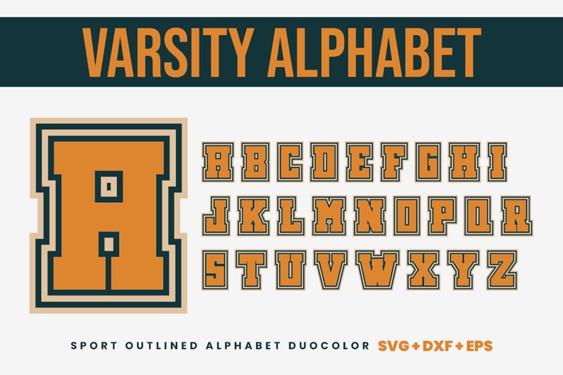 Modern Varsity Font SVG, Modern Art Font, Baseball Font, Font SVG ...