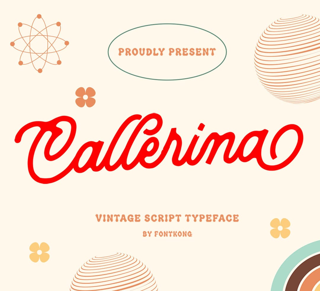 Callerina Script Font – Elegant Vintage Handwritten Typeface for ...