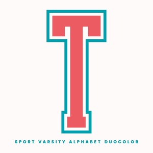 Coral Teal Varsity Font, Modern Letter SVG (digital Download) - Etsy