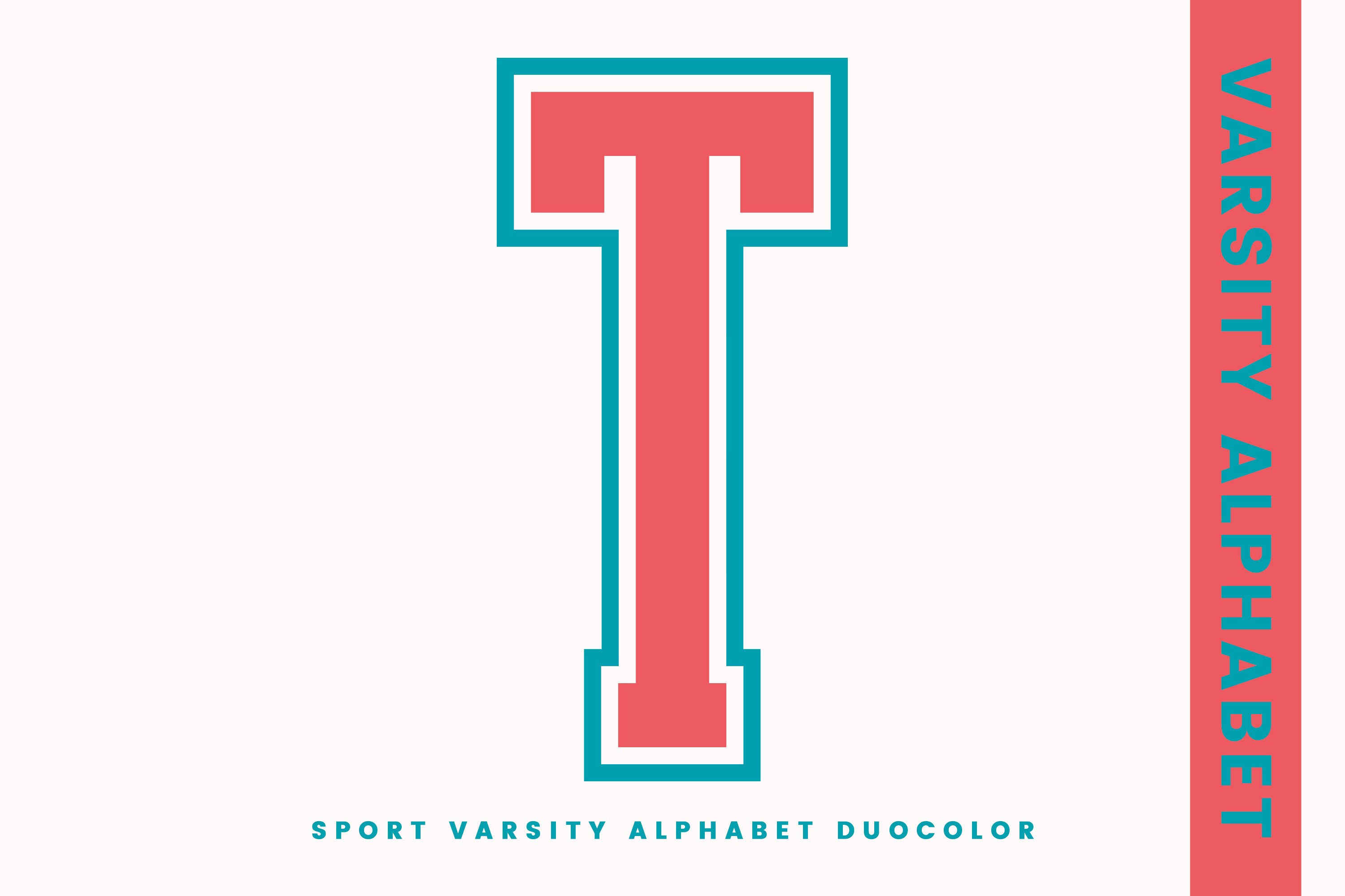 Coral Teal Varsity Font, Modern Letter SVG (digital Download) - Etsy