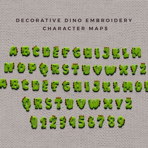 Embroidery Fonts Bundle, Modern Font, Dino Font Set - Dino Embroidery ...