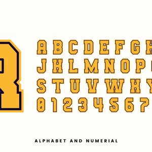 Modern Varsity Font SVG, Modern Fonts, Sports Font, Vector Font, Retro ...