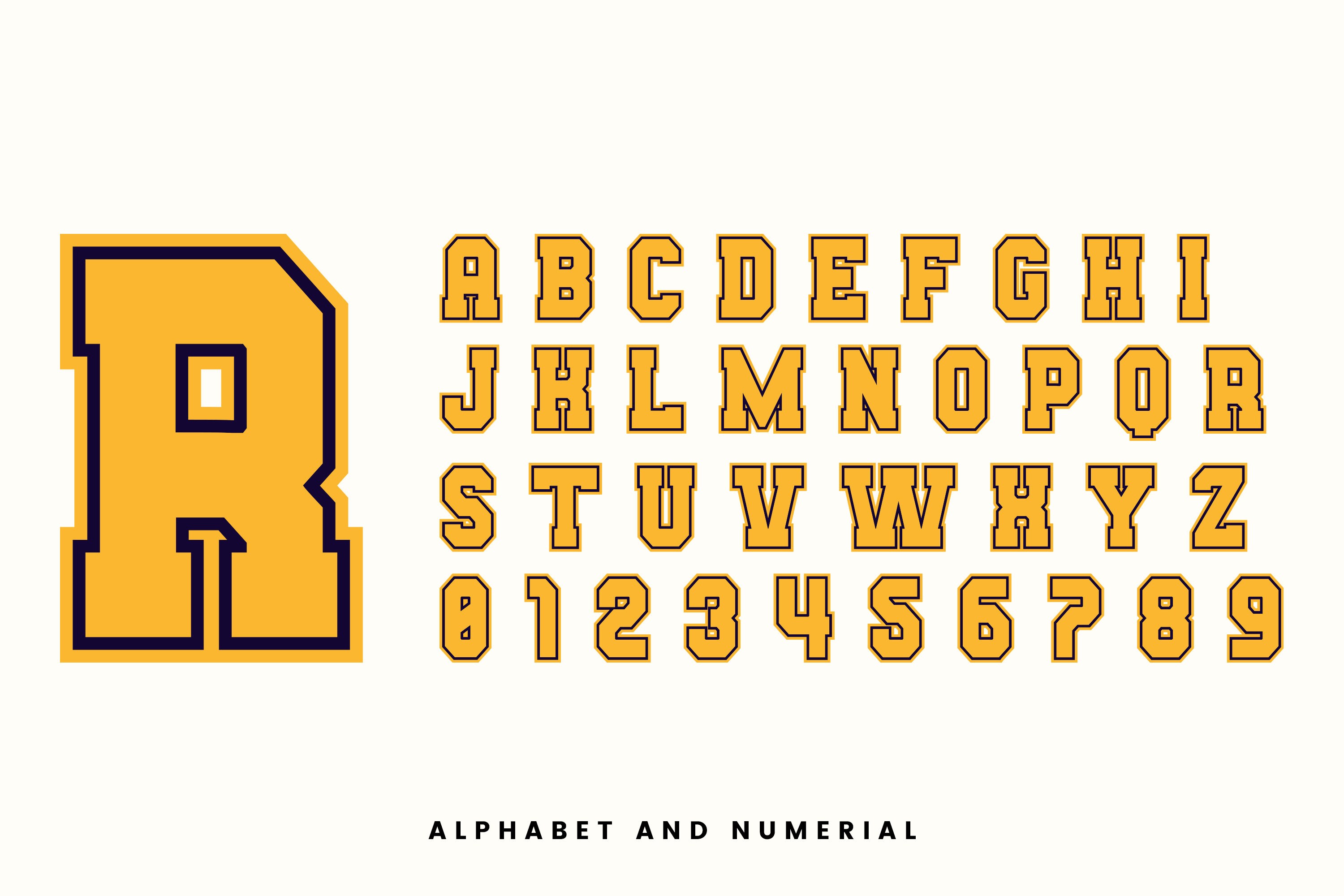 Modern Varsity Font SVG, Modern Fonts, Sports Font, Vector Font, Retro ...