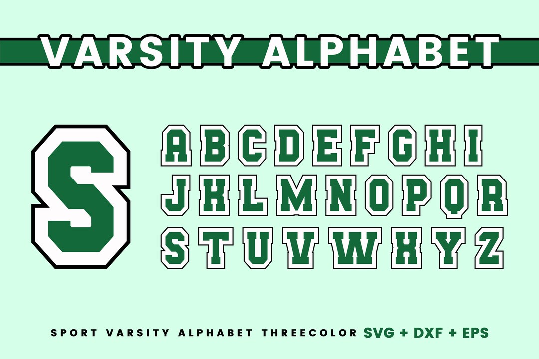 Modern Varsity Font SVG, Varsity Font, Baseball Font, Varsity Letters ...