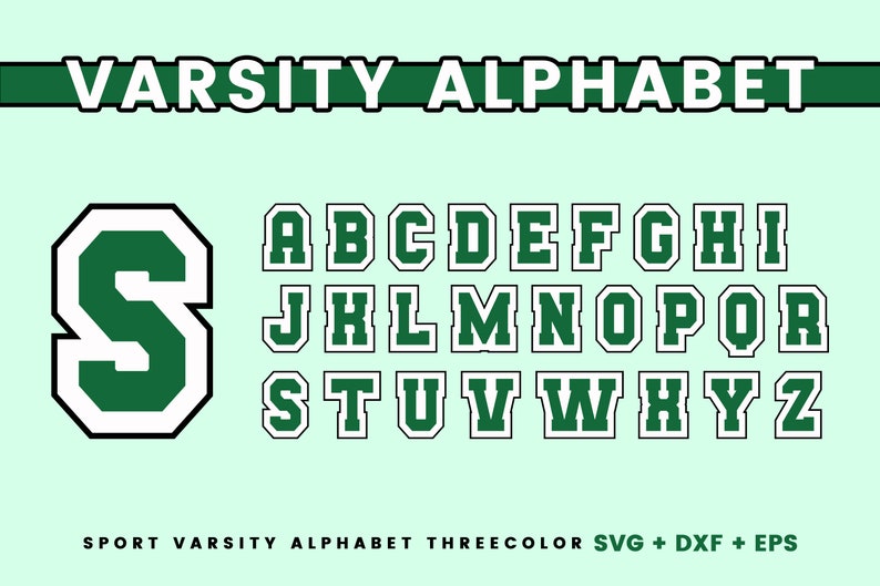 Modern Varsity Font SVG, Varsity Font, Baseball Font, Varsity Letters ...