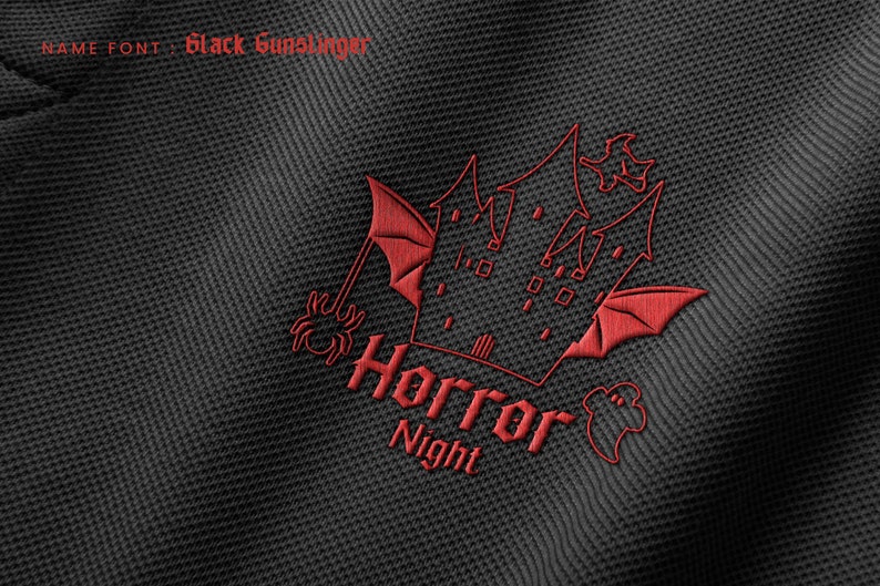 Modern Horror Embroidery Font Bundle, Embroidery Font, Groovy Font ...