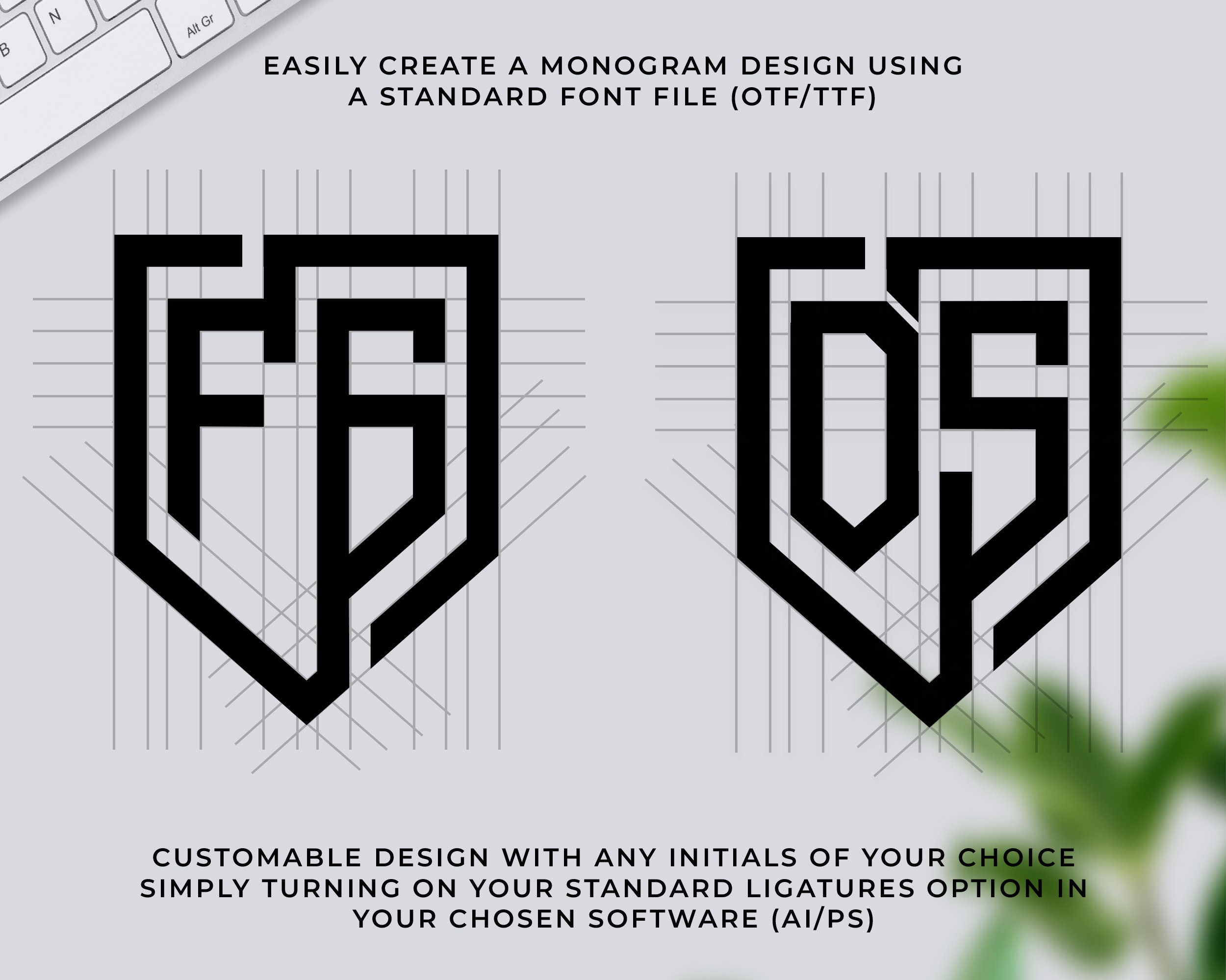 Monogram Font, Calligraphy Font, Cursive Font, Heart Monogram Font ...