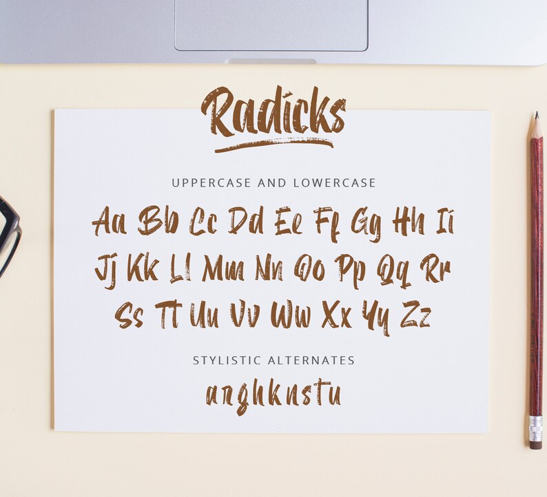 Modern Font, Brush Font, Handwritten Font, Rough Typeface - Radicks ...