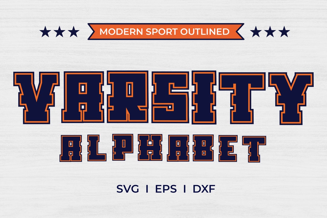 Modern Varsity Double Stroke Font, Varsity Font SVG, Baseball Font ...