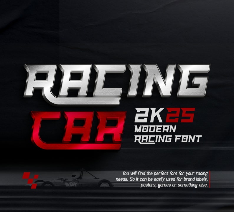 Modern Font, Dynamic Typography, Creative Font, Racing Car Font ...