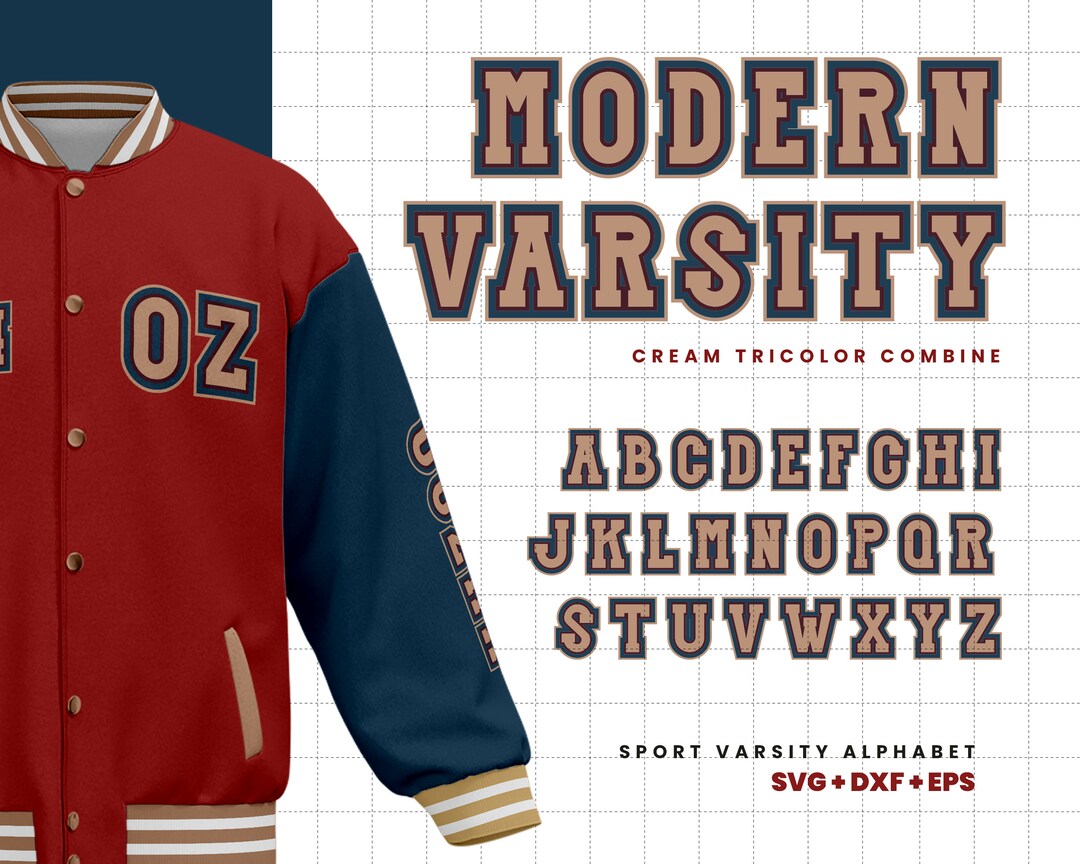 Modern Varsity Font SVG, Varsity Font, Sports Font, Vector Font ...