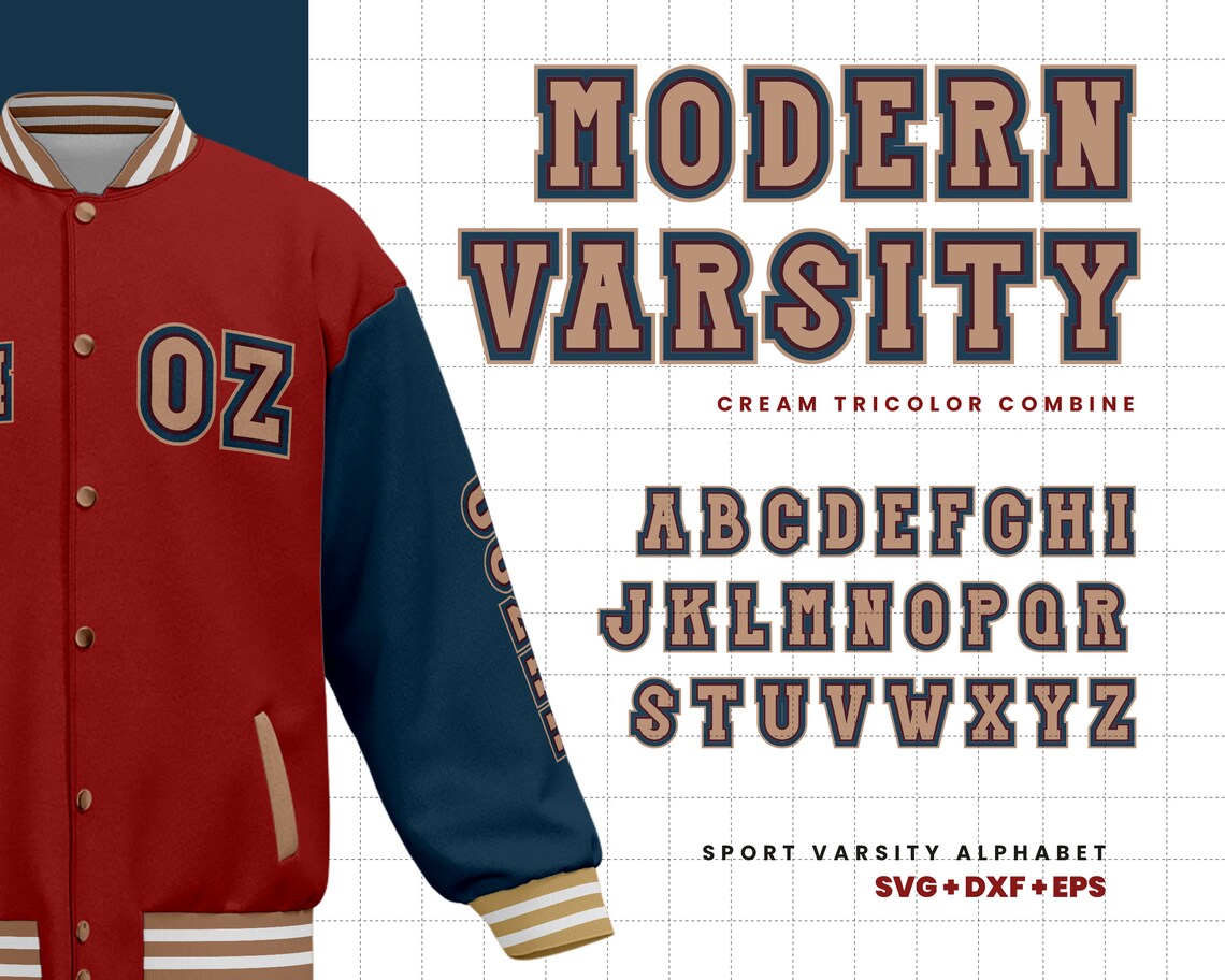 Modern Varsity Font SVG, Varsity Font, Sports Font, Vector Font ...