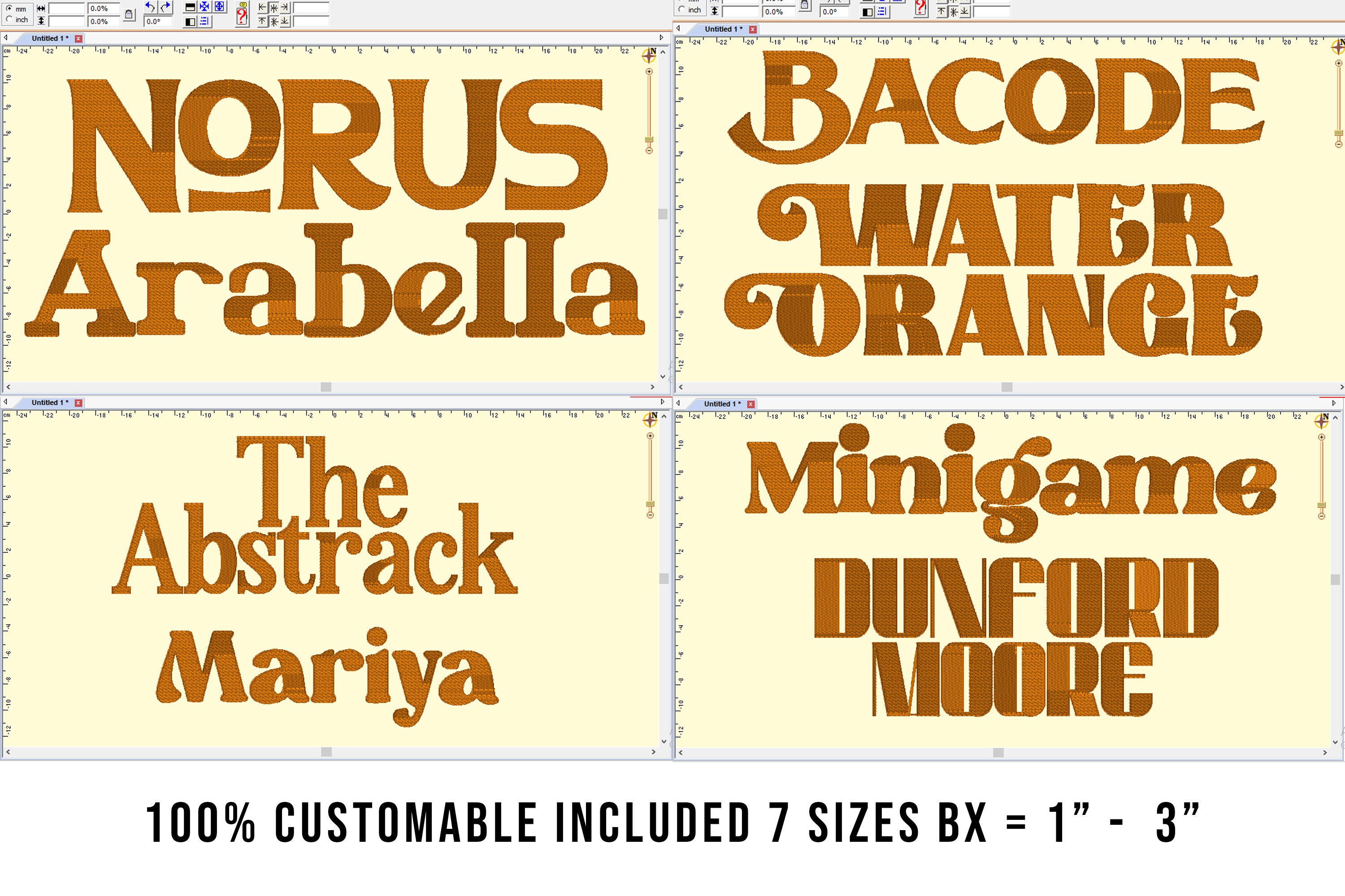 Modern Embroidery Font Bundle, Embroidery Art Font, Font Embroidery ...