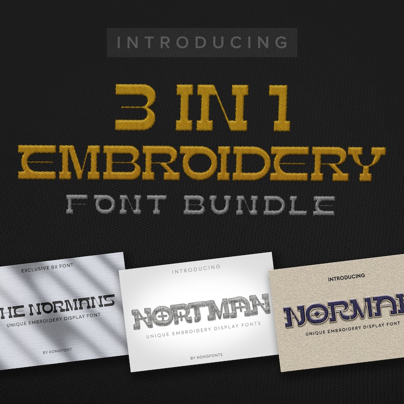 Embroidery Font Bundle - Etsy