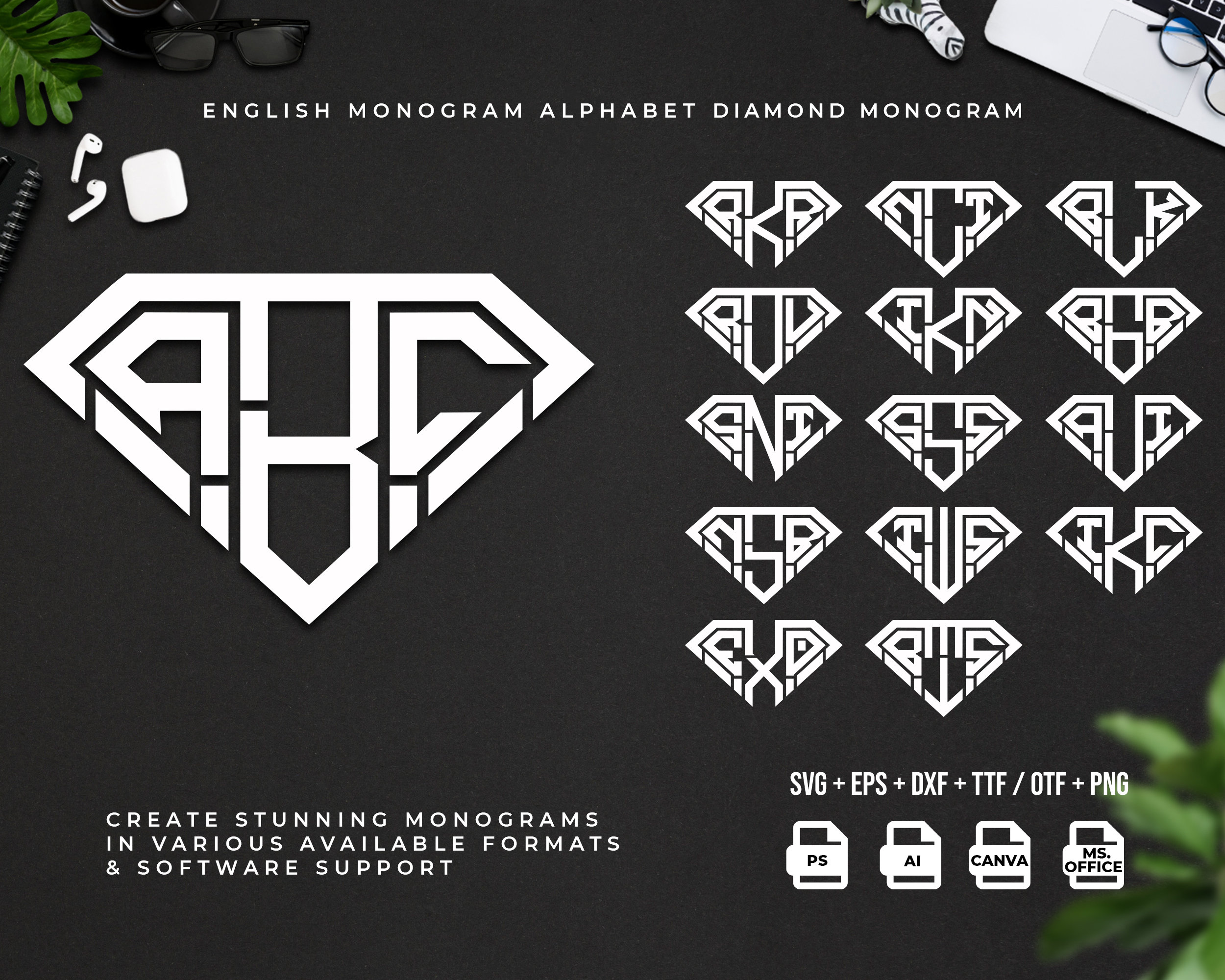 Monogram Font, Calligraphy Font, Cursive Font, Wedding Font Svg, Heart ...