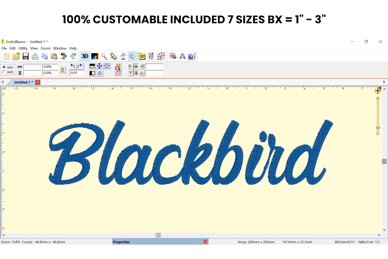 Modern Script Embroidery Font Bundle, Script Font, Embroidery Font ...