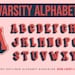 Modern Varsity Font SVG, Font, Varsity Font Letters, Varsity Jacket ...