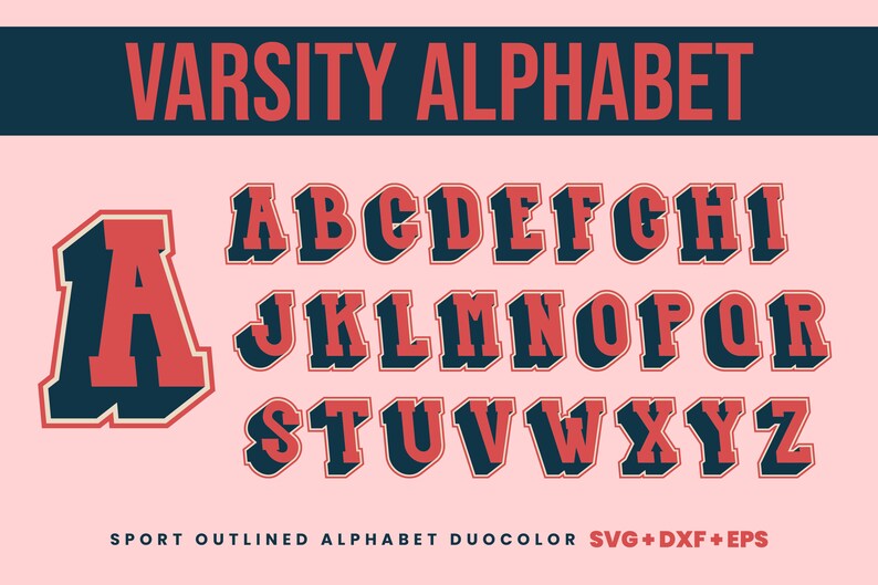 Modern Varsity Font SVG, Font, Varsity Font Letters, Varsity Jacket ...