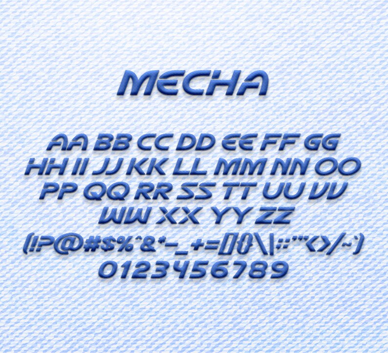 Futuristic Embroidery Font Bundle, BX, DST, PES, VP3 (digital Download ...