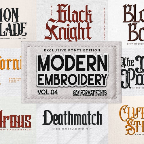 Modern Embroidery Font Bundle BX Embroidery Fonts Applique - Etsy