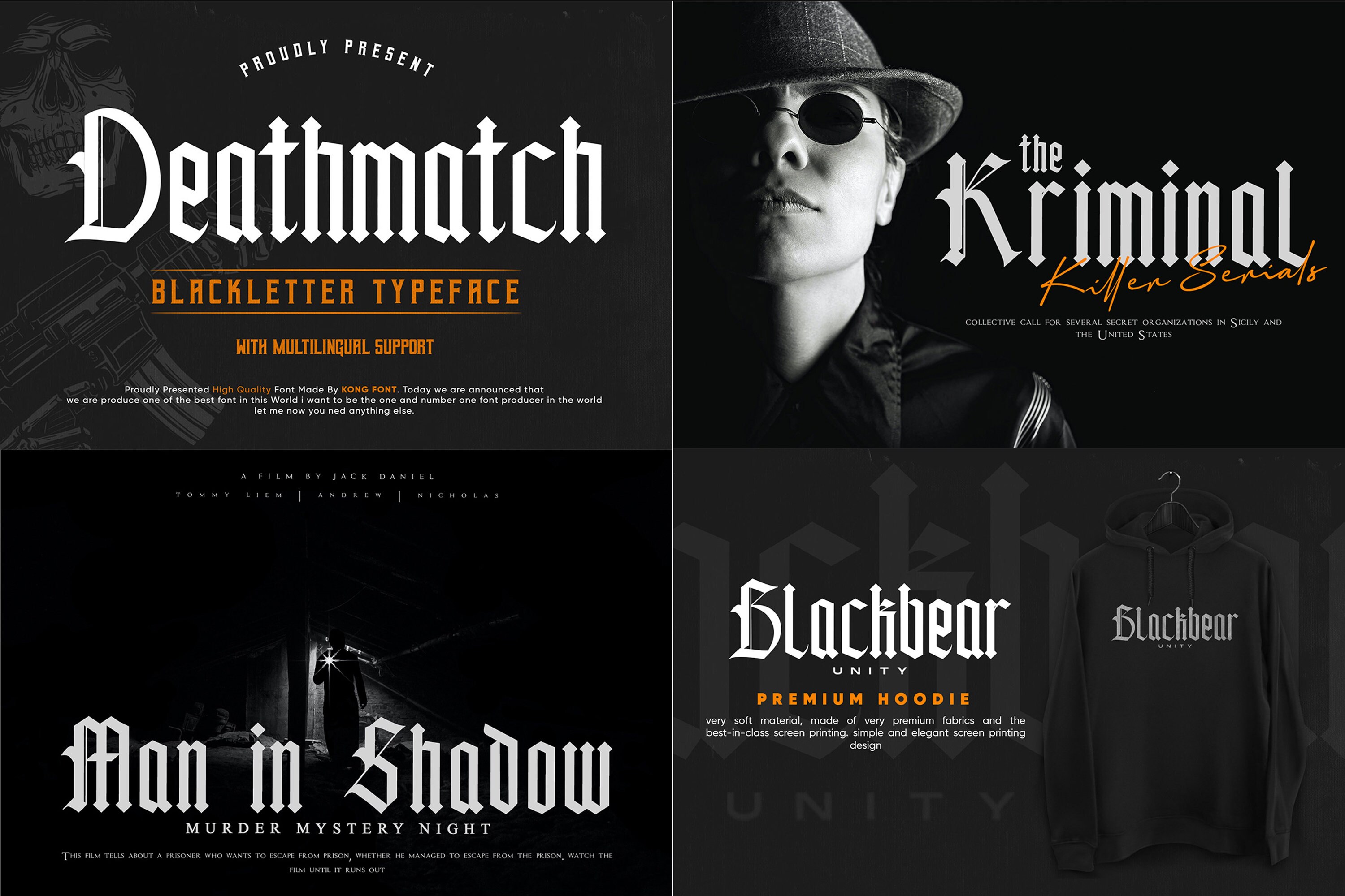 Modern Blackletter Font Bundle, Blackletter Font, Calligraphy Font ...