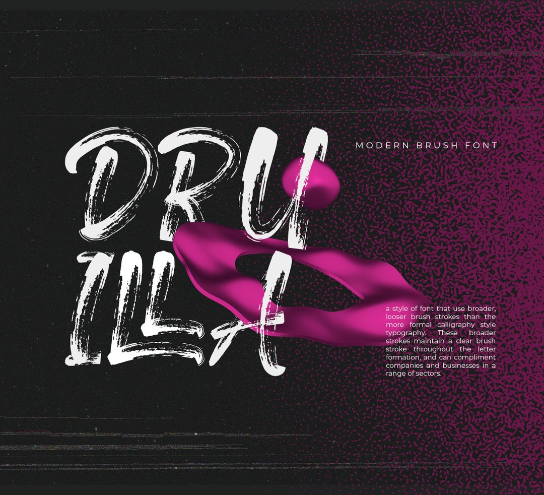 Modern Font, Brush Font, Druilla Font, Handwritten Typeface, Artistic ...