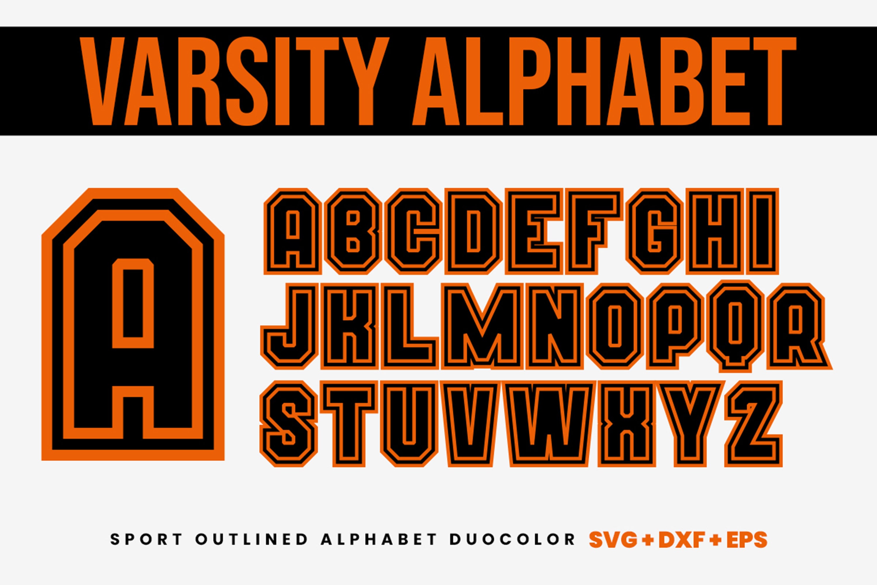 Modern Varsity Font SVG, Font SVG, Varsity Letters, Vintage Varsity ...