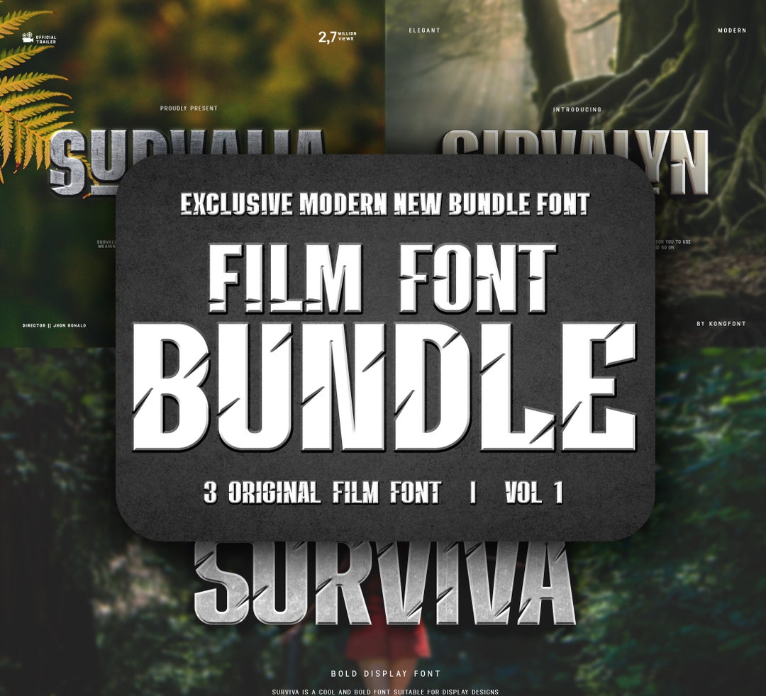 Modern Font, Film Font, Font Bundle, Design Fonts - Bundle Film Font ...