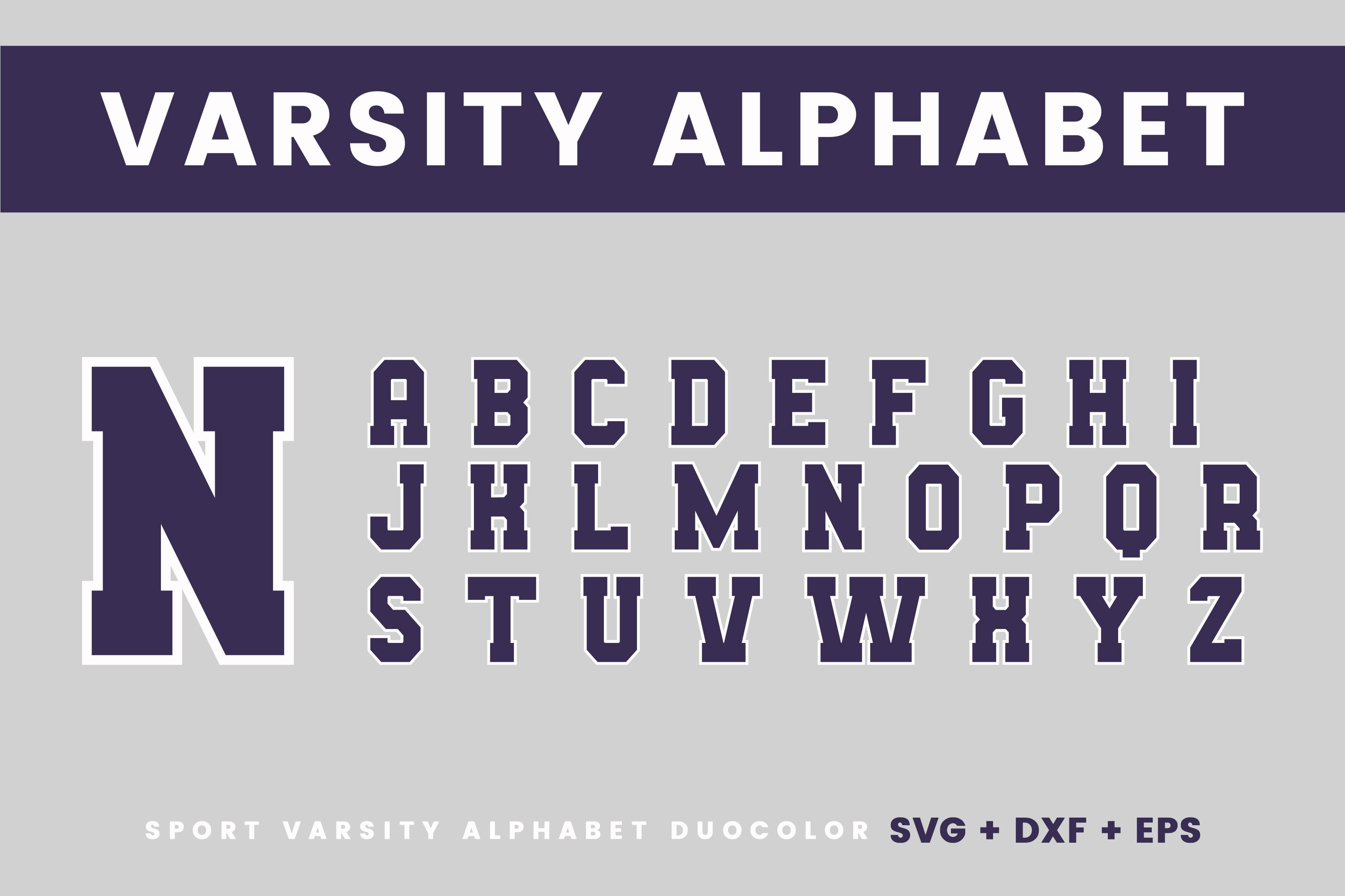 Modern Varsity Font SVG, Varsity Letter Font, Font SVG, Vector Font ...