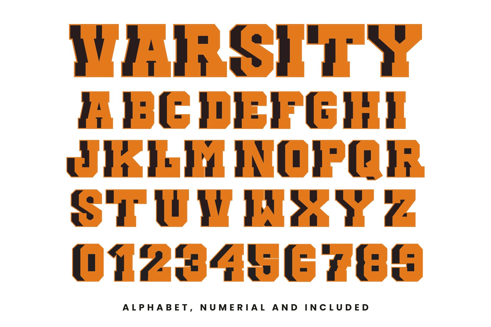 Modern Varsity Font SVG, Varsity, Font, Modern Fonts, Block Font ...