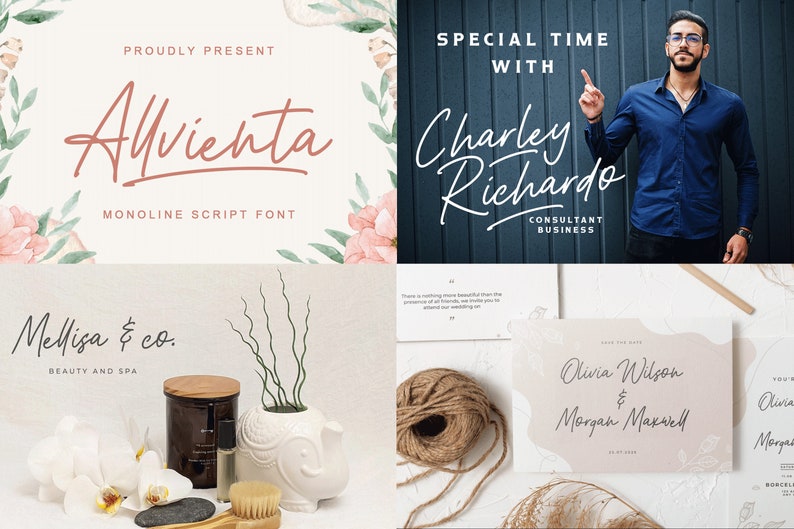 Modern Cursive Font Bundle, Cursive Font, Calligraphy Font, Script Font ...