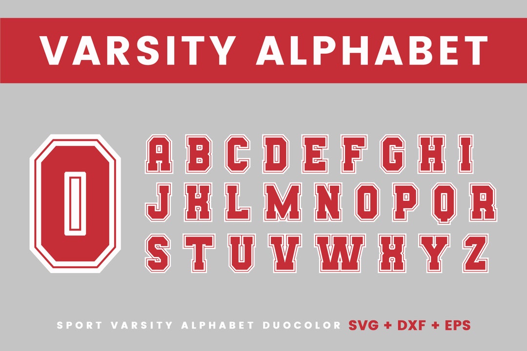 Modern Varsity Font SVG, Varsity Fonts, Varsity Letters, Block Font ...