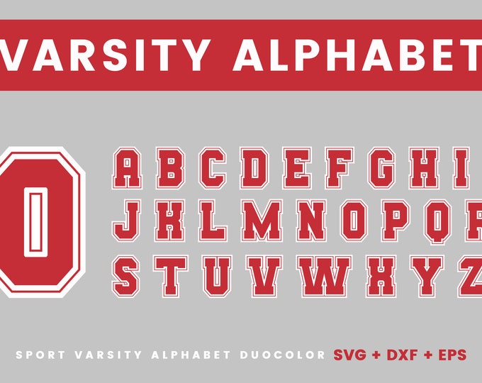 Modern Varsity Font SVG, Font SVG, Modern Fonts, Sports Font, Varsity Letters, Varsity Style ...