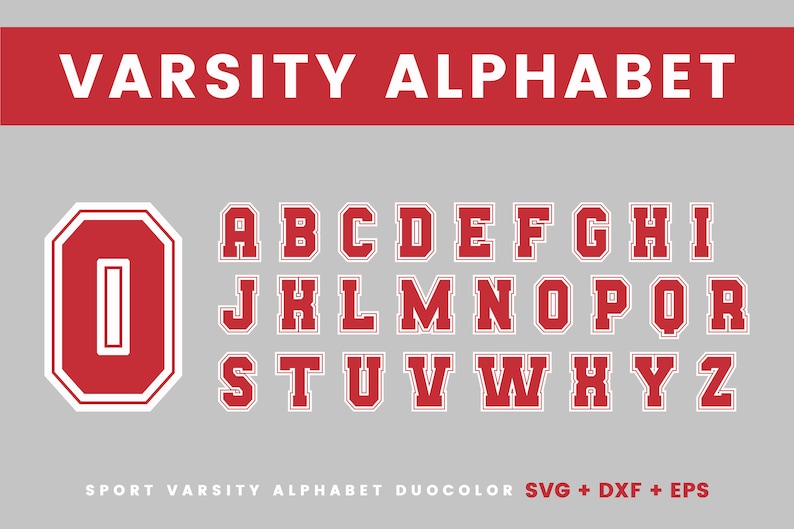 Modern Varsity Font SVG, Varsity Fonts, Varsity Letters, Block Font ...