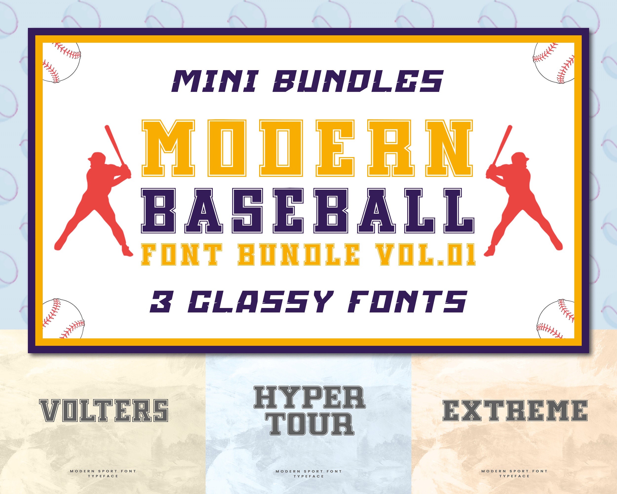 Modern Font, Baseball Font, Sports Font, Font, Font Bundle, Retro Font ...